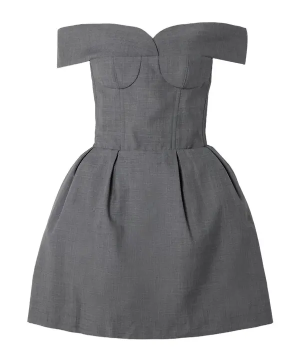 SHUSHU/TONG Off-shoulder Pleated Dress