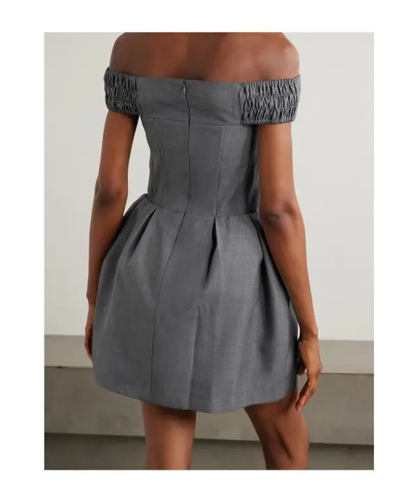 SHUSHU/TONG Off-shoulder Pleated Dress