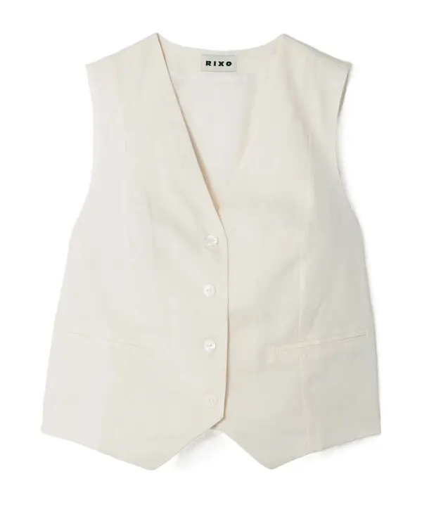 Rixo Norah Cotton And Linen-blend Vest - Cream