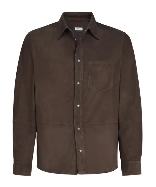 Brunello Cucinelli Long-sleeved Press-stud Shirt Jacket - Black
