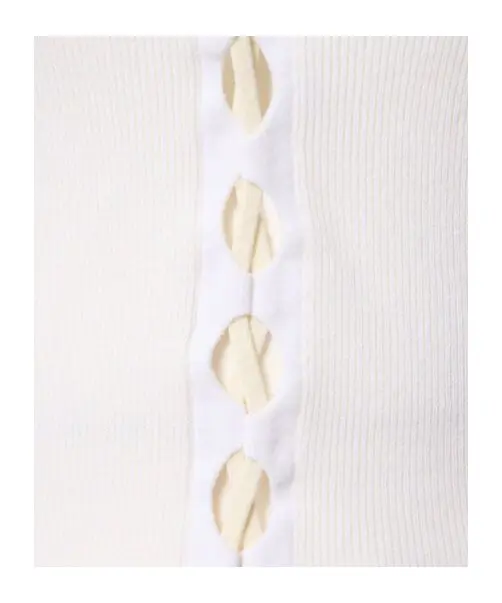 DION LEE V-neck Tie Detailed Knit Sweater