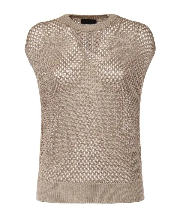 DONDUP Sleeveless Mesh Knitted Sweater - Nude