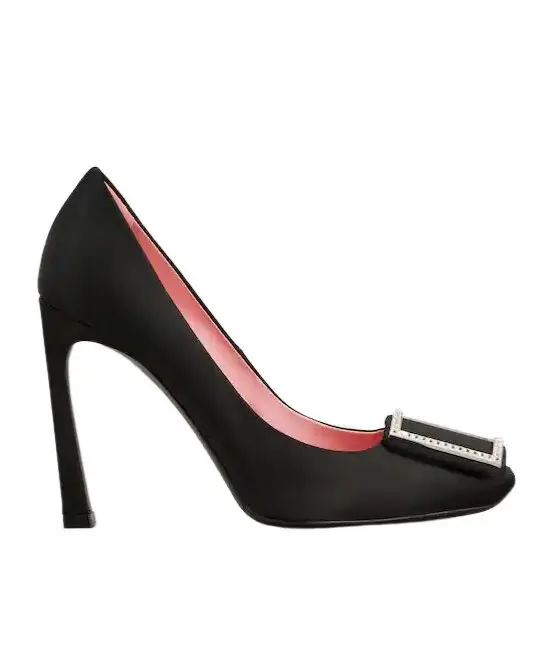 ROGER VIVIER Trompette Pumps With Crystal Buckle - Black
