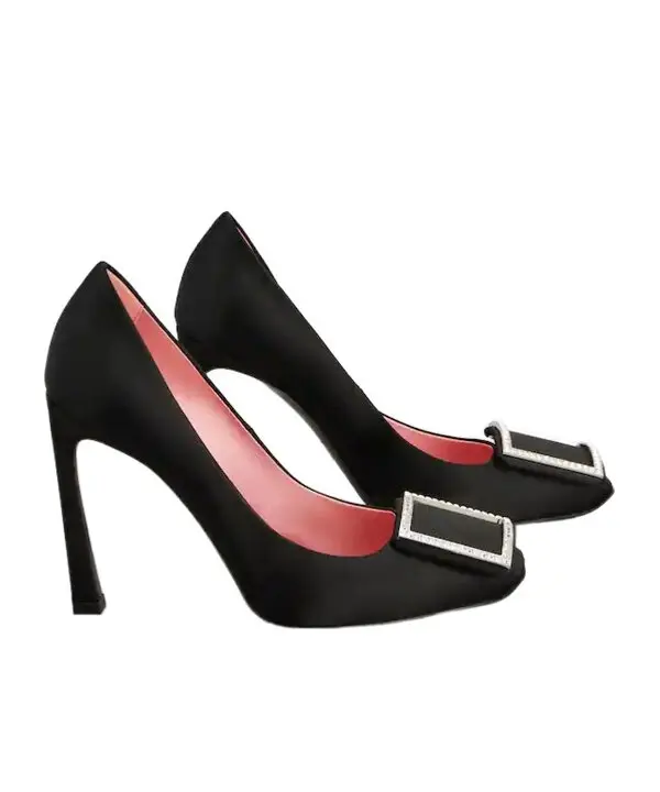 ROGER VIVIER Trompette Pumps With Crystal Buckle - Black
