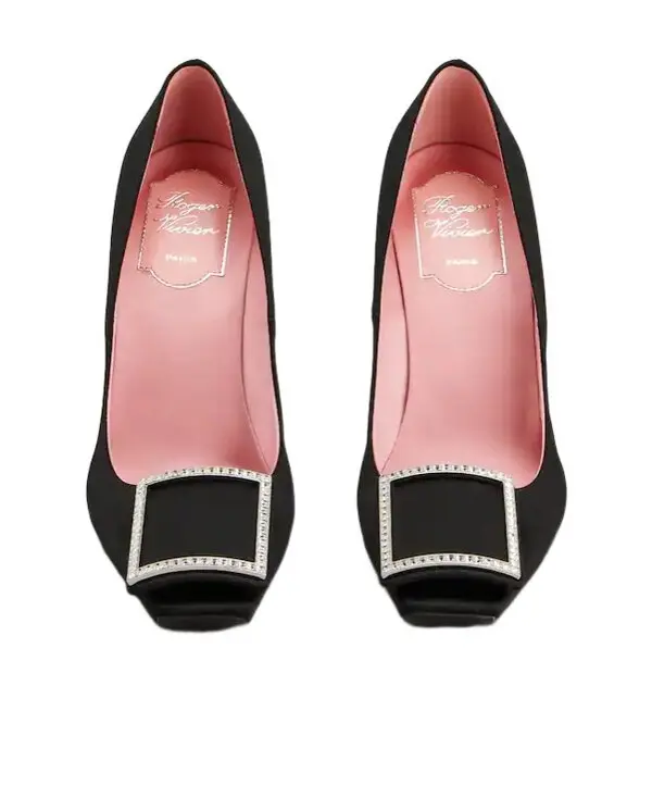 ROGER VIVIER Trompette Pumps With Crystal Buckle - Black