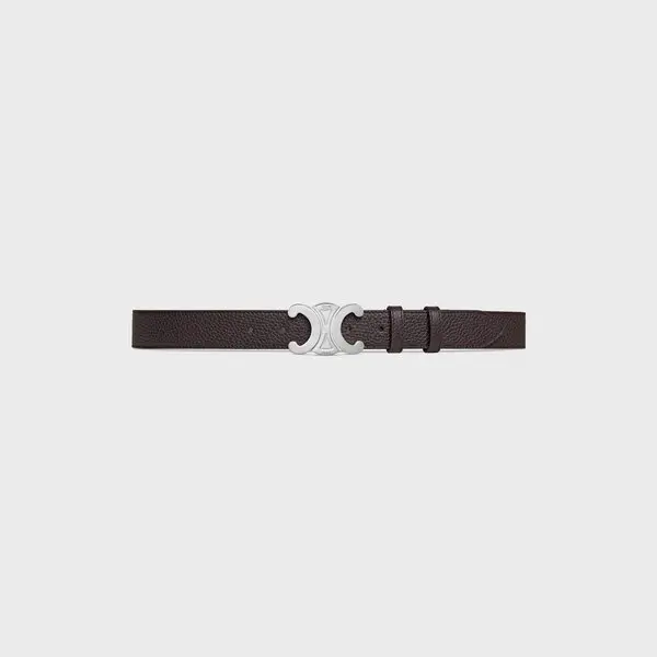 Celine Triomphe Belt 30mm In Grained Calfskin - Espresso