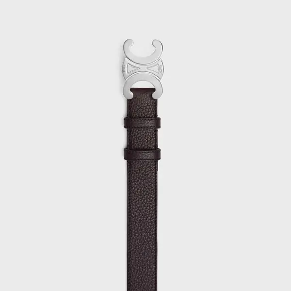 Celine Triomphe Belt 30mm In Grained Calfskin - Espresso