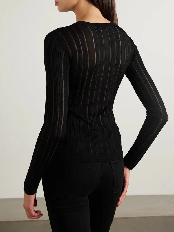 FRAME Button-front Open Knit Sweater