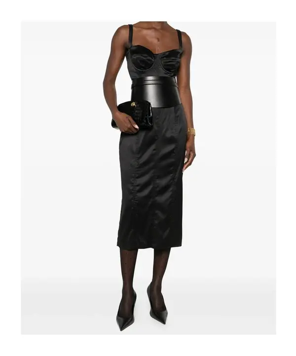 Dolce & Gabbana Satin Corset Dress - Black