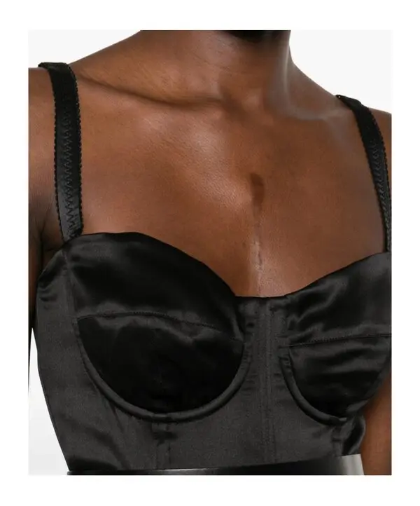 Dolce & Gabbana Satin Corset Dress - Black