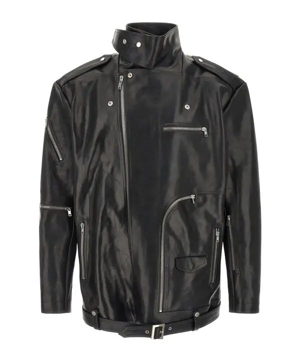 Rick Owens Biker Leather Jacket - Black