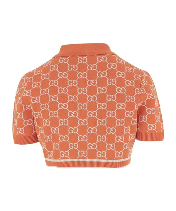Gucci Monogrammed Cropped Knit Shirt