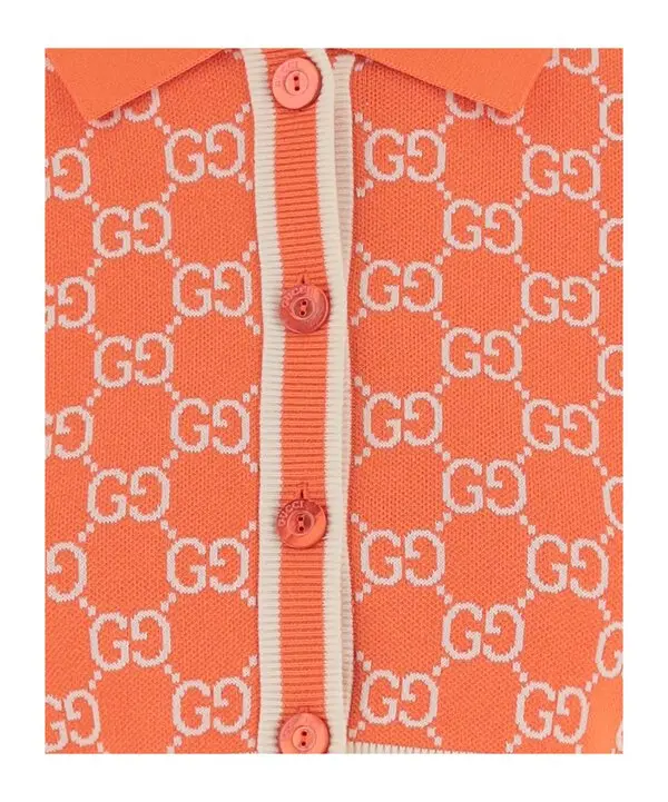 Gucci Monogrammed Cropped Knit Shirt