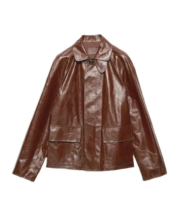 Prada Vintage-look Leather Blouson Jacket