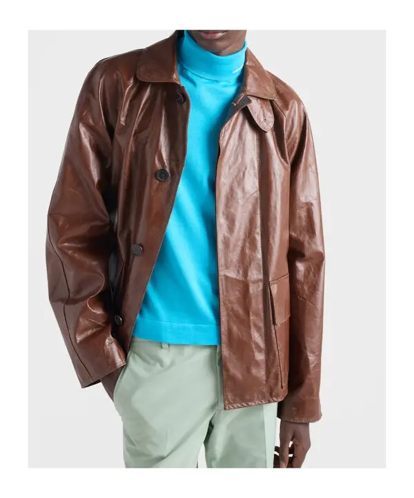 Prada Vintage-look Leather Blouson Jacket