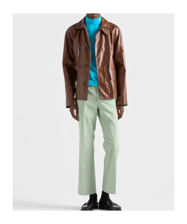 Prada Vintage-look Leather Blouson Jacket