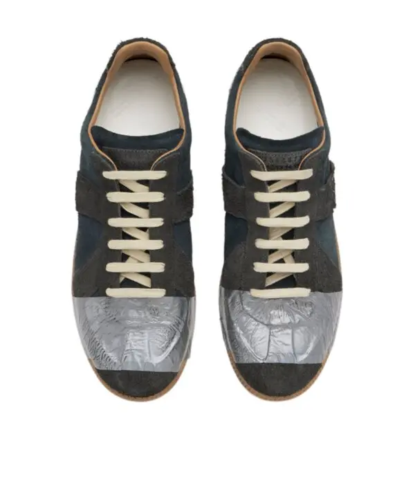 MAISON MARGIELA Replica Sneakers With Lace-up Closure - Black