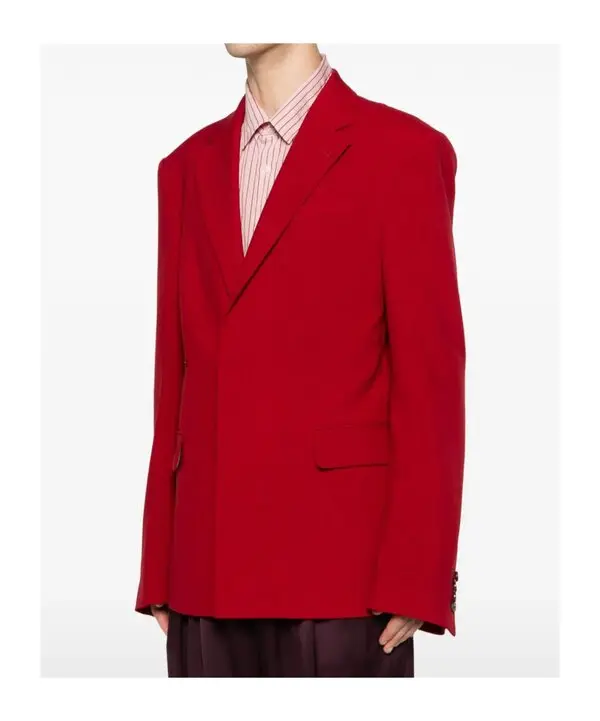 Dries Van Noten Long-sleeved Suit Jacket - Red