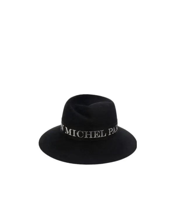 MAISON MICHEL Embroidered Logo Fedora