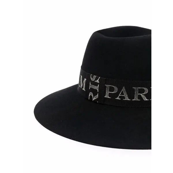 MAISON MICHEL Embroidered Logo Fedora