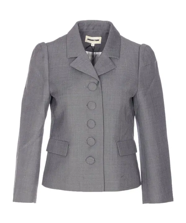 SHUSHU/TONG Lapel Buttoned Short Jacket