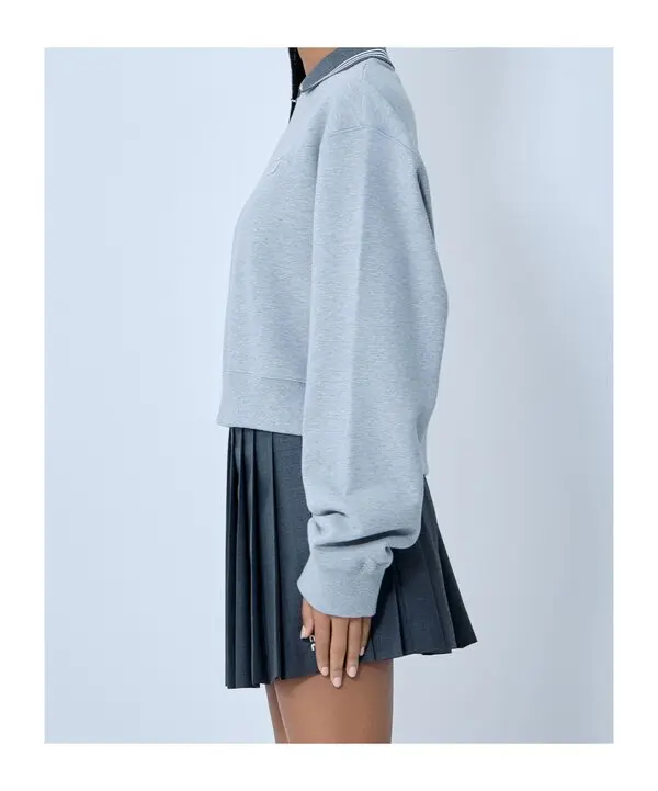 Miu Miu Logo-embroidered Collared Sweatshirt