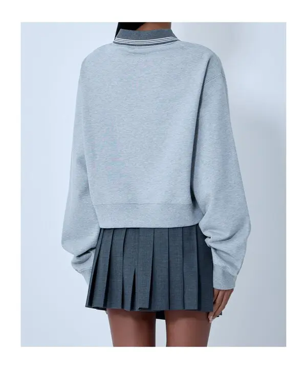Miu Miu Logo-embroidered Collared Sweatshirt