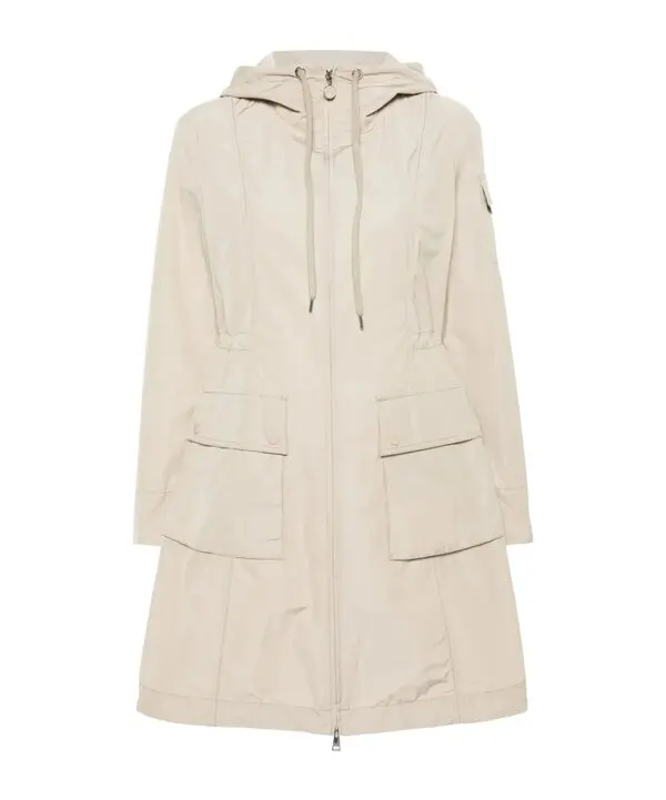 Moncler Laerte Zip-up Hooded Parka - Beige