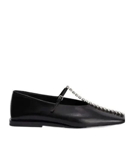 JIL SANDER Square Toe Ballet Flats With Buckled Ankle Strap - Black