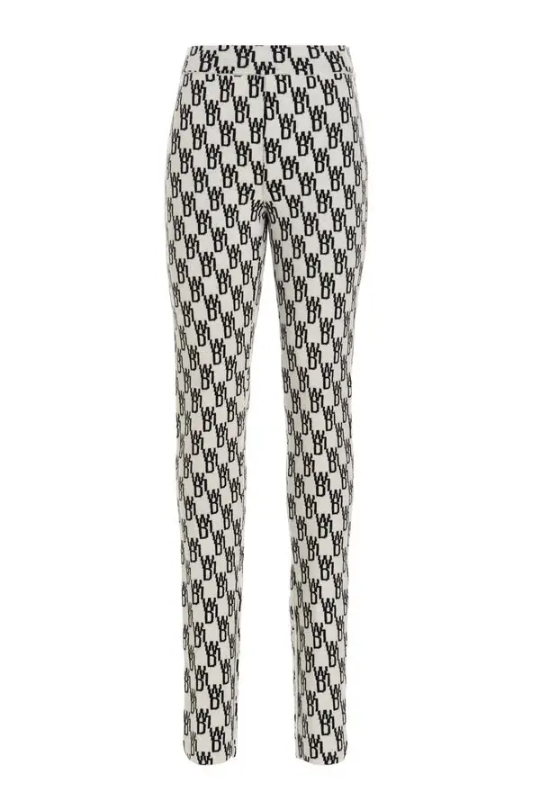 We11Done Logo Pattern Knitted Leggings