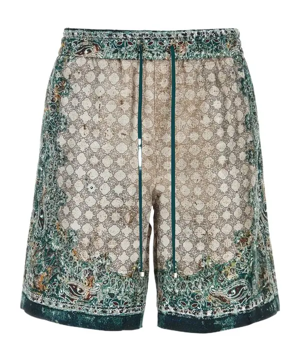 Amiri Multicolor Silk Printed Bermuda Shorts