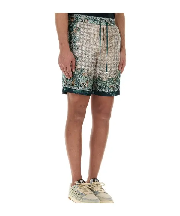 Amiri Multicolor Silk Printed Bermuda Shorts