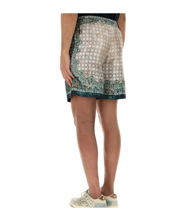 Amiri Multicolor Silk Printed Bermuda Shorts