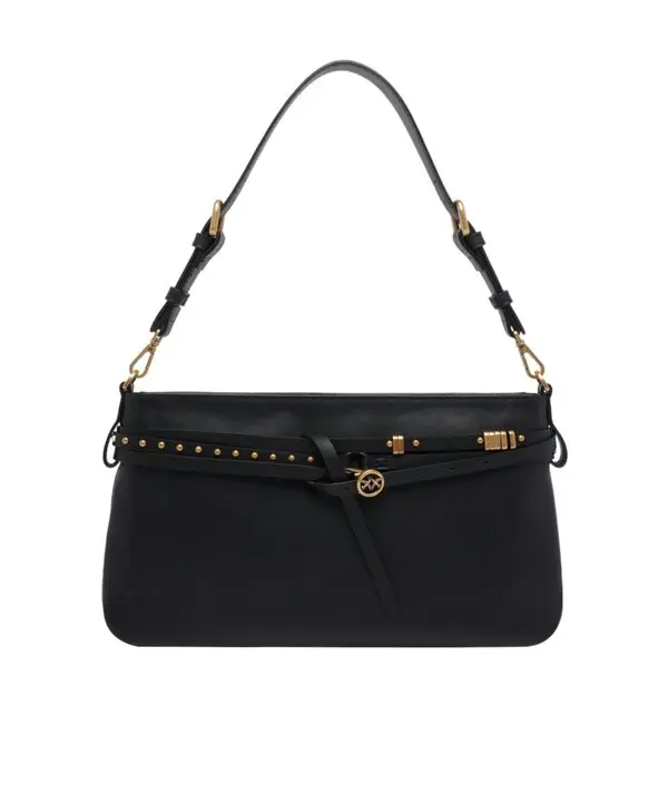 Pinko Strap Detailed Shoulder Bag - Black