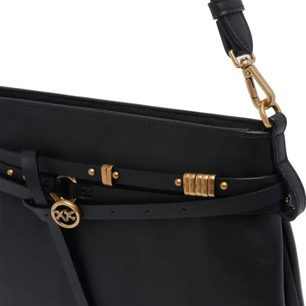 Pinko Strap Detailed Shoulder Bag - Black