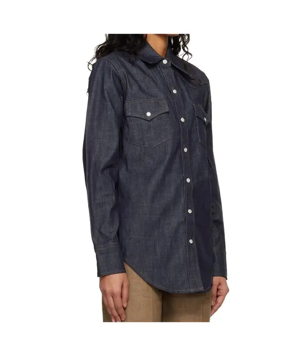 A.p.c. Western-style Long Sleeve Shirt - Indigo