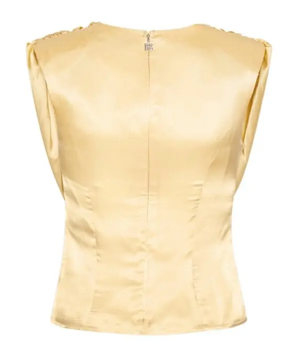 ROTATE BY BIRGER CHRISTENSEN Draped Cowl Neck Top - Yellow