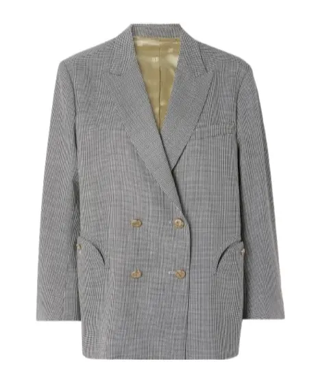 BLAZÉ MILANO Houndstooth Double-breasted Blazer - Gray