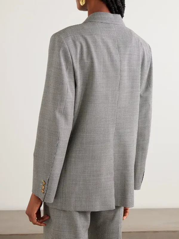 BLAZÉ MILANO Houndstooth Double-breasted Blazer - Gray