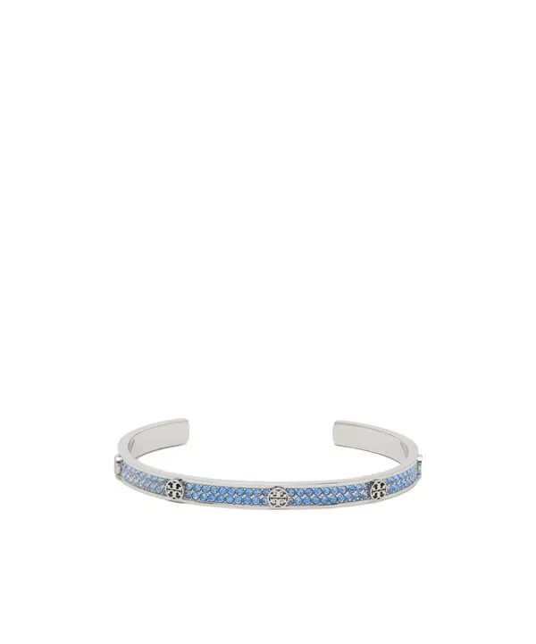 Tory Burch Rhinestone-embellished Logo Bracelet - White