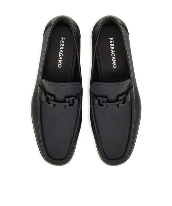 FERRAGAMO Gancini Buckle Loafer - Black