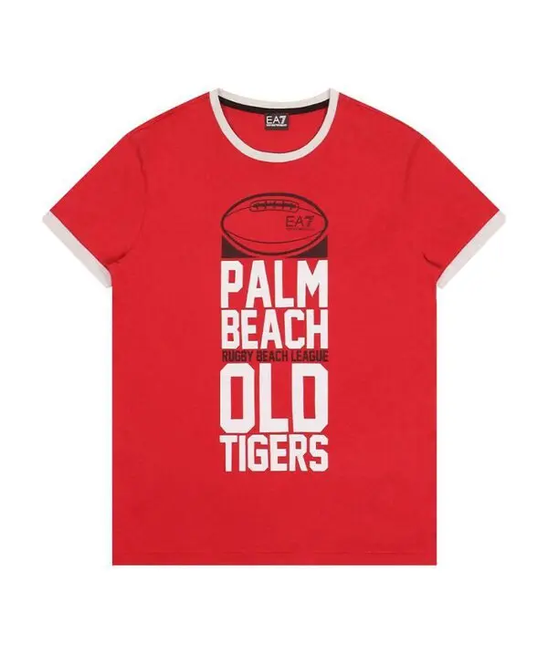 EA7 Letter Printed Round-neck T-shirt
