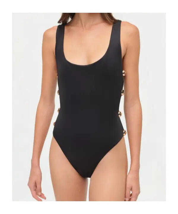 Simkhai Mona Studded Cut-out One-piece Swimsuit