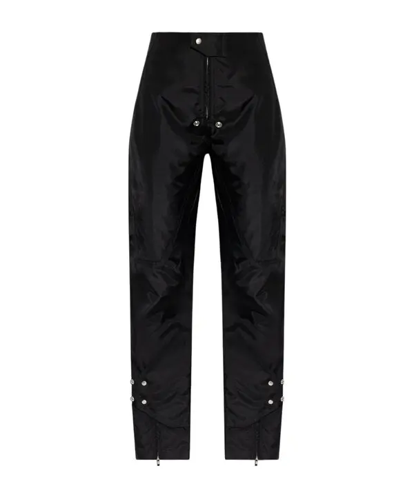 Rick Owens High-waisted Moto Pants With Buckled Hem - Black