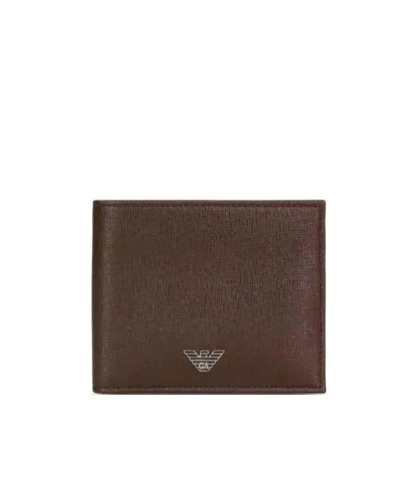 Emporio Armani Logo Details Wallet - Dark Brown