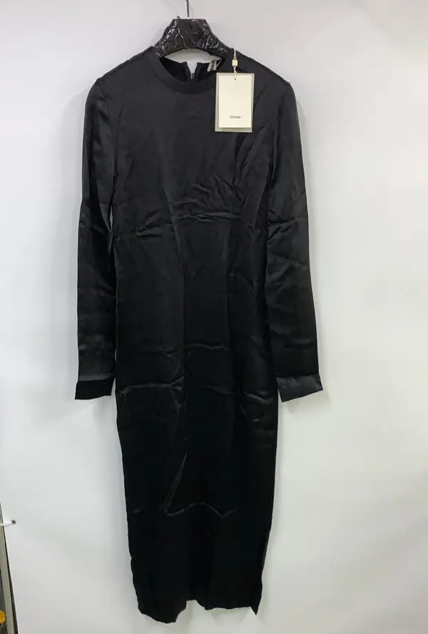 TOTEME Long Satin Dress - Black