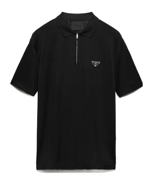 Prada Piqué Short-sleeved Polo Shirt