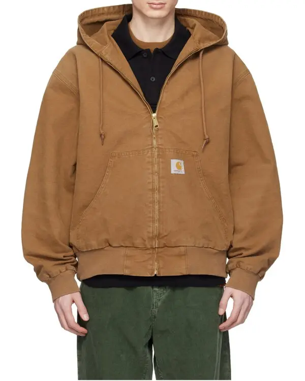 Carhartt Work In Progress Og Active" Zip-up Hooded Jacket - Brown