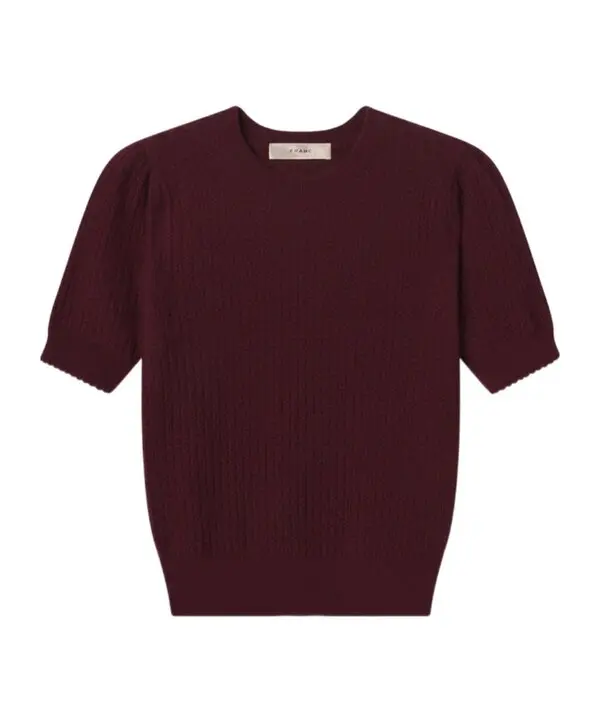 FRAME Crew Neck Short-sleeved Sweater With Scalloped Cuffs - Wp26ksw068-cbnt