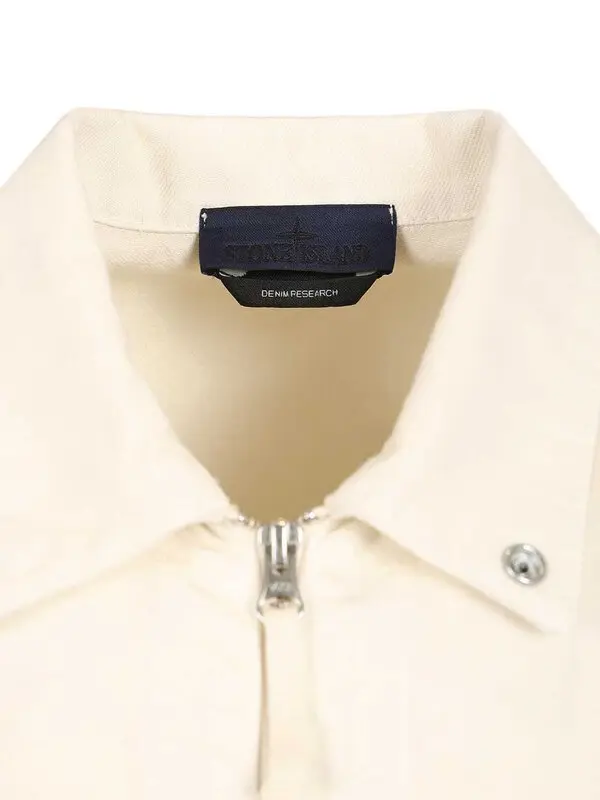 Stone Island Zip Fastening Cotton Overshirt